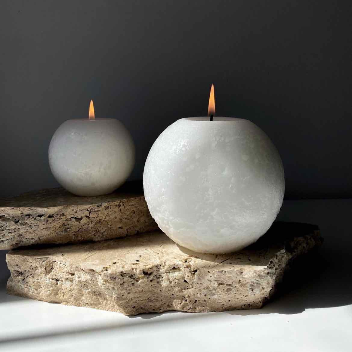 Grooved Pillar Candle in Black | Made by Candle Kiosk