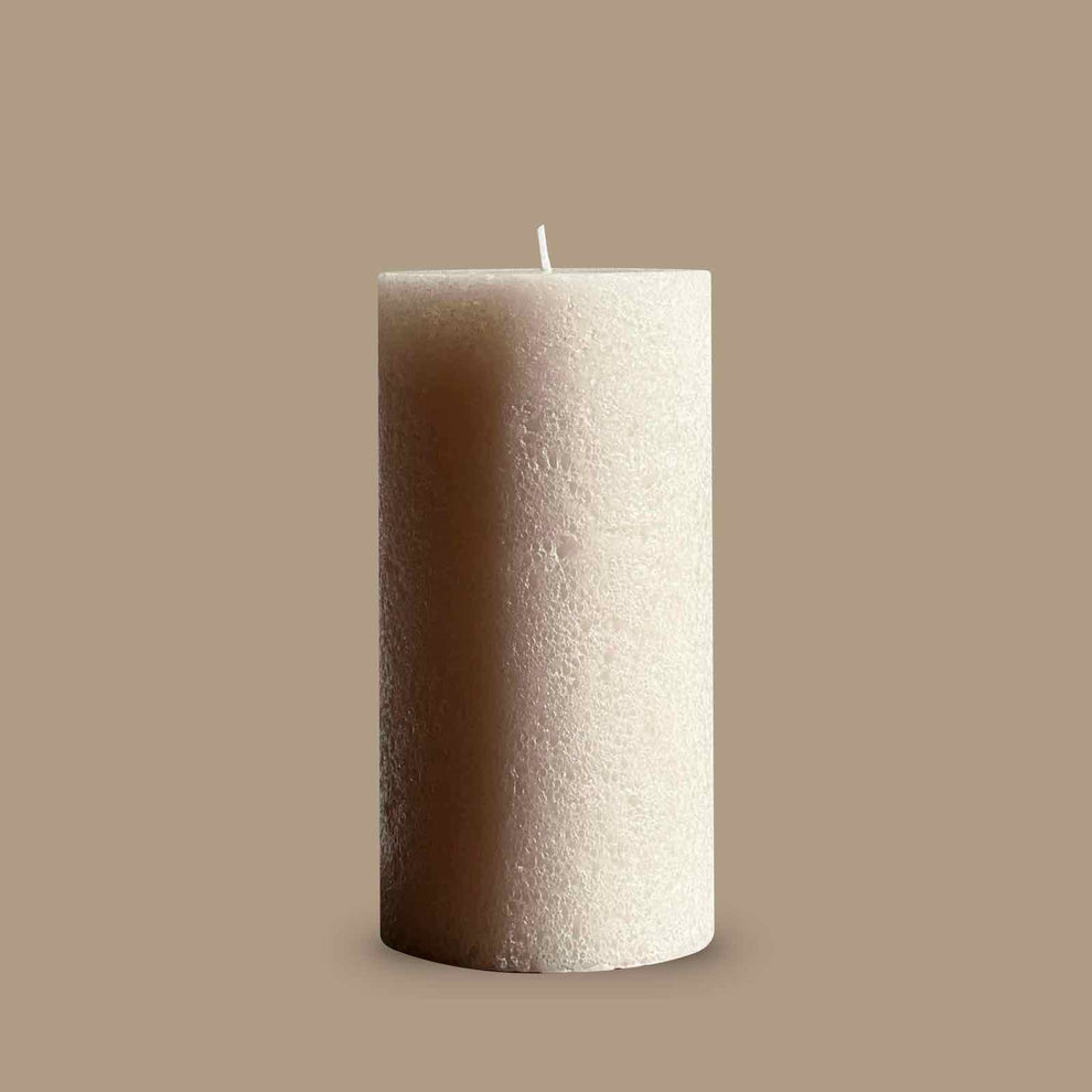 Tall Textured Pillar Candle in Ivory | Candle Kiosk